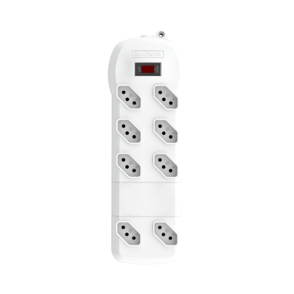 FILTRO DE LINHA 8 TOMADAS – MODELO: QFL8B – Qualitronix